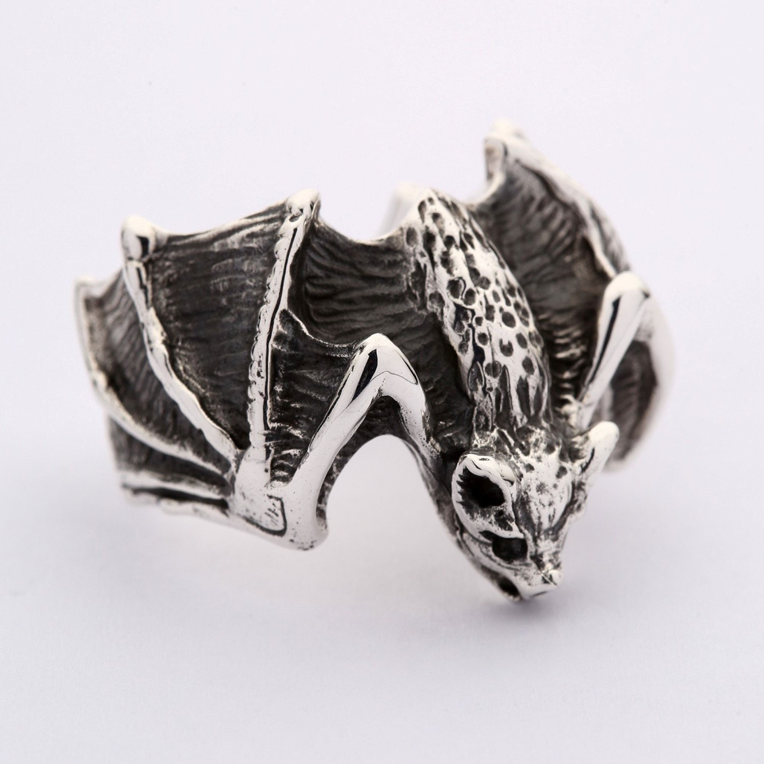 Bat Ring Sterling Silver Animal Ring Wings Ring Vampire | Etsy