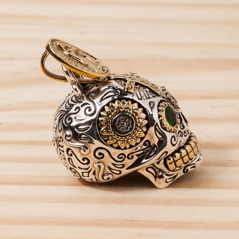 Sugar Skull Sugar Skull Pendant Cross Sugar Skull Brass | Etsy