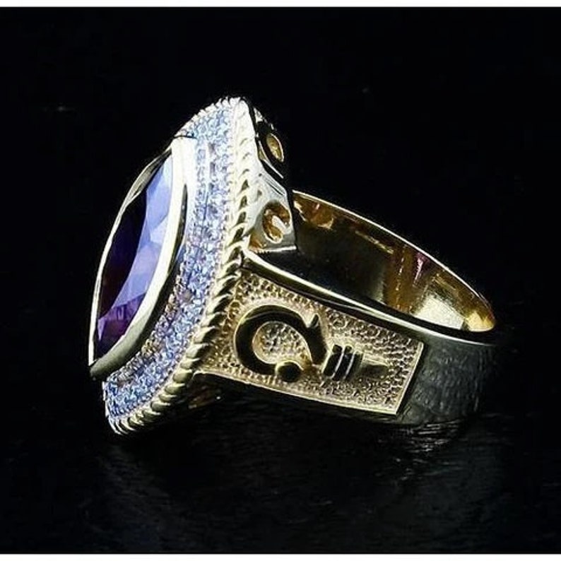 Gold Bishop Women's Ring Marquise Amethyst Ladies Ring | Etsy