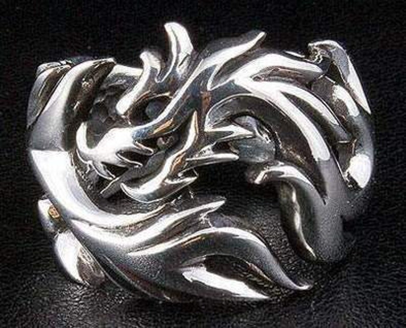 Silver Wolf Ring Dragon Ring Men's Tribal Ring Wolf - Etsy