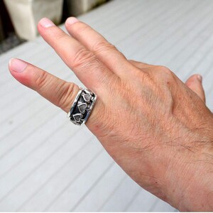 Sterling 925 Silver Spade Spinner Ring - Etsy