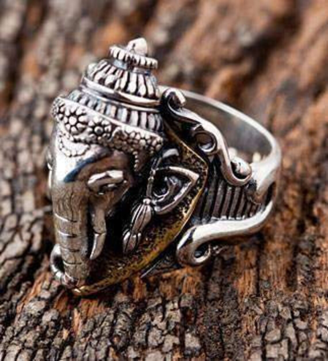 Ganesha Ring Sterling Silver Ganesh Ring Hindu Ring Amulet | Etsy
