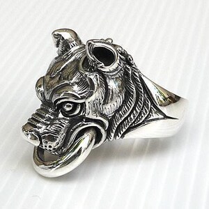 Pitbull Ring, Dog Ring, Dog Head Ring, Animal Ring, Silver Men's Ring ...