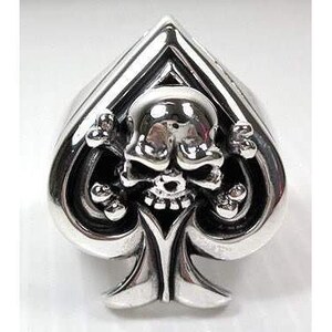 Sterling Silver Spade Ace Skull Bone Rings - Etsy