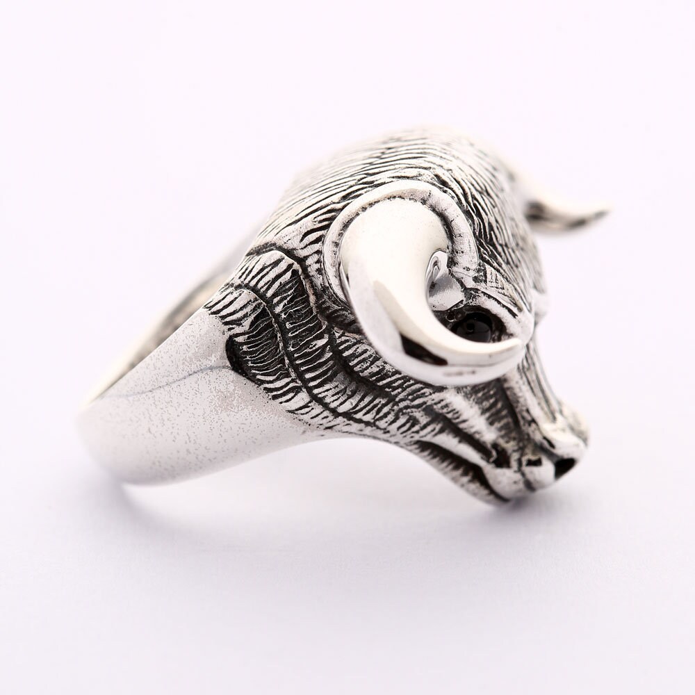 Taurus Ring Bull Ring Bull Head Animal Ring Sterling | Etsy
