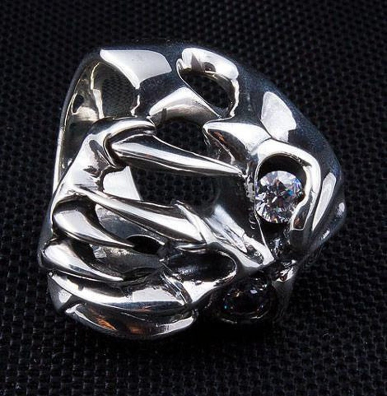 Silver Devil Ring Fang Ring Gothic Ring Men's Ring | Etsy