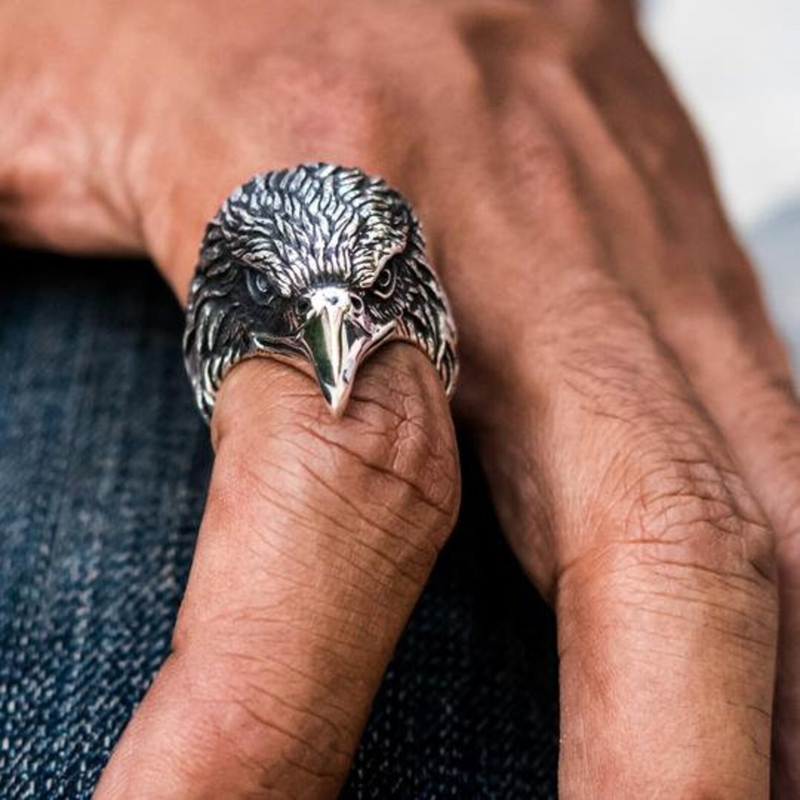 American Eagle Ring Harley Ring Hawk Ring Sterling Silver - Etsy