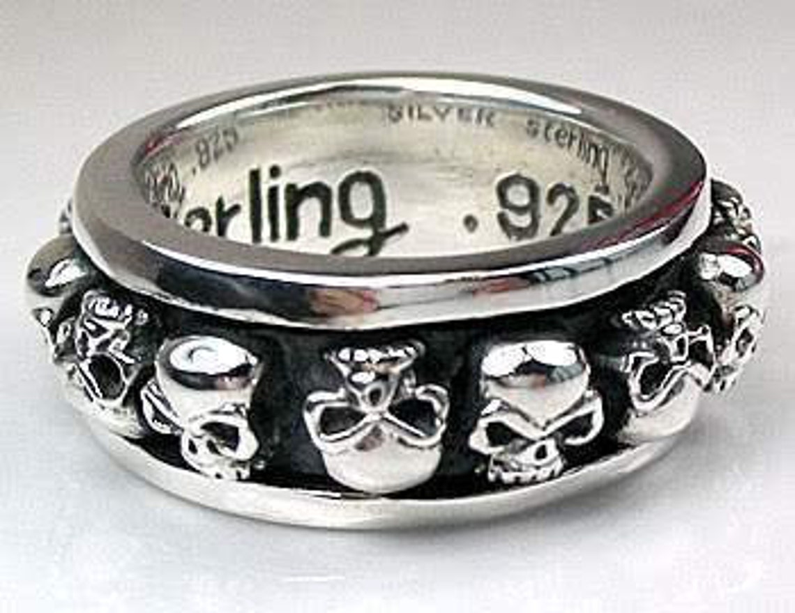 Men's Spinner Ring Sterling Silver Spin Ring Silver - Etsy