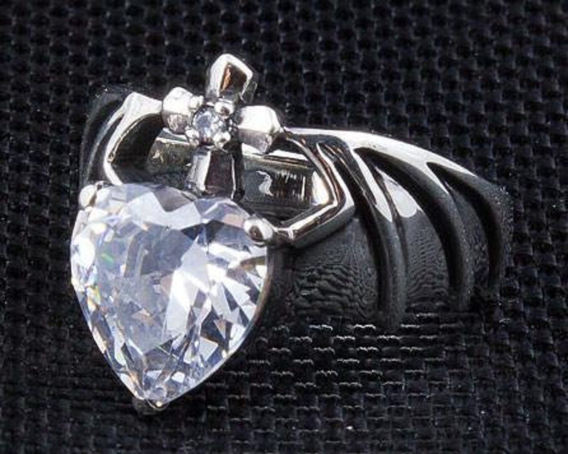 Angel Wings Ring Diamond Heart Wings Ring Gothic Ring Love | Etsy