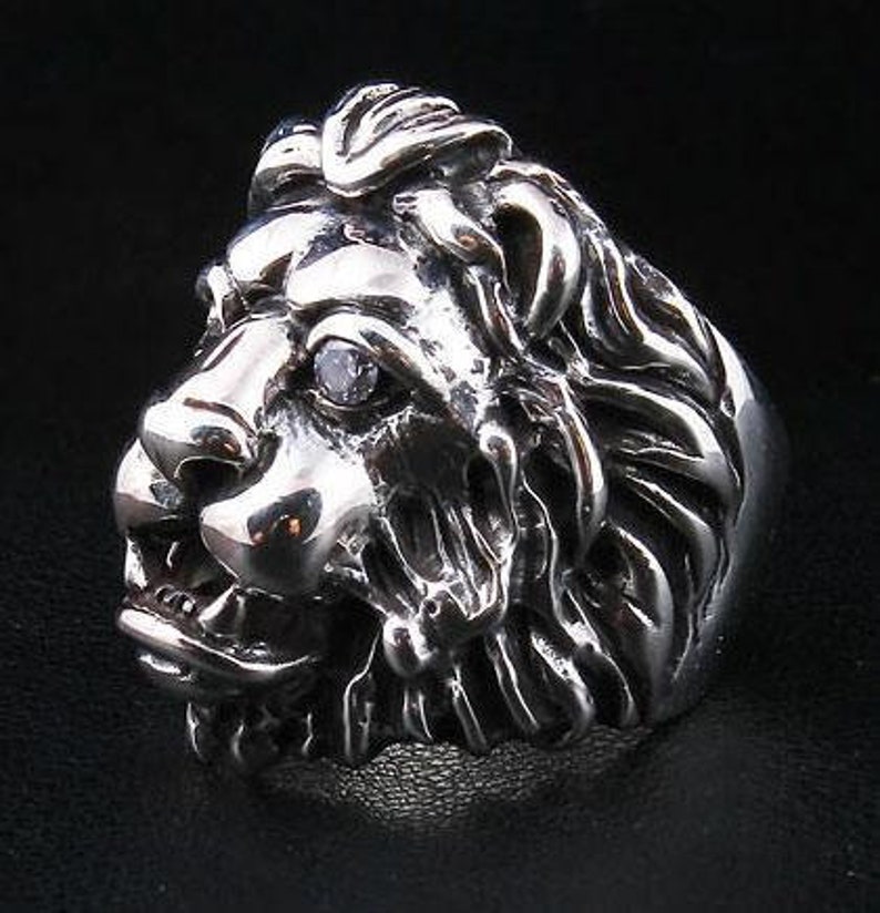 Silver Men's Ring Silver Animal Ring Lion Head Ring 925 - Etsy