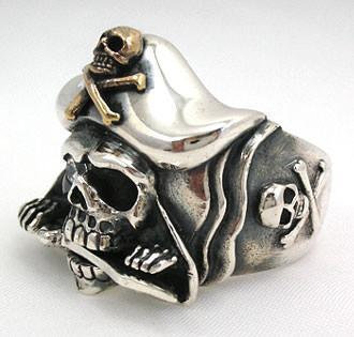 Pirate Ring Jack Sparrow Ring Rock and Roll Rings Skull | Etsy
