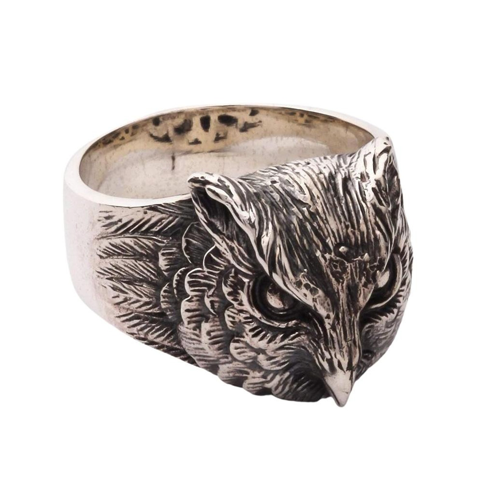 Sterling Silver Owl Band Ring - Etsy