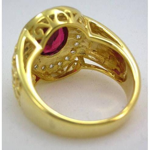 14K Yellow Gold Christian Ruby Mens Bishop Ring - Etsy
