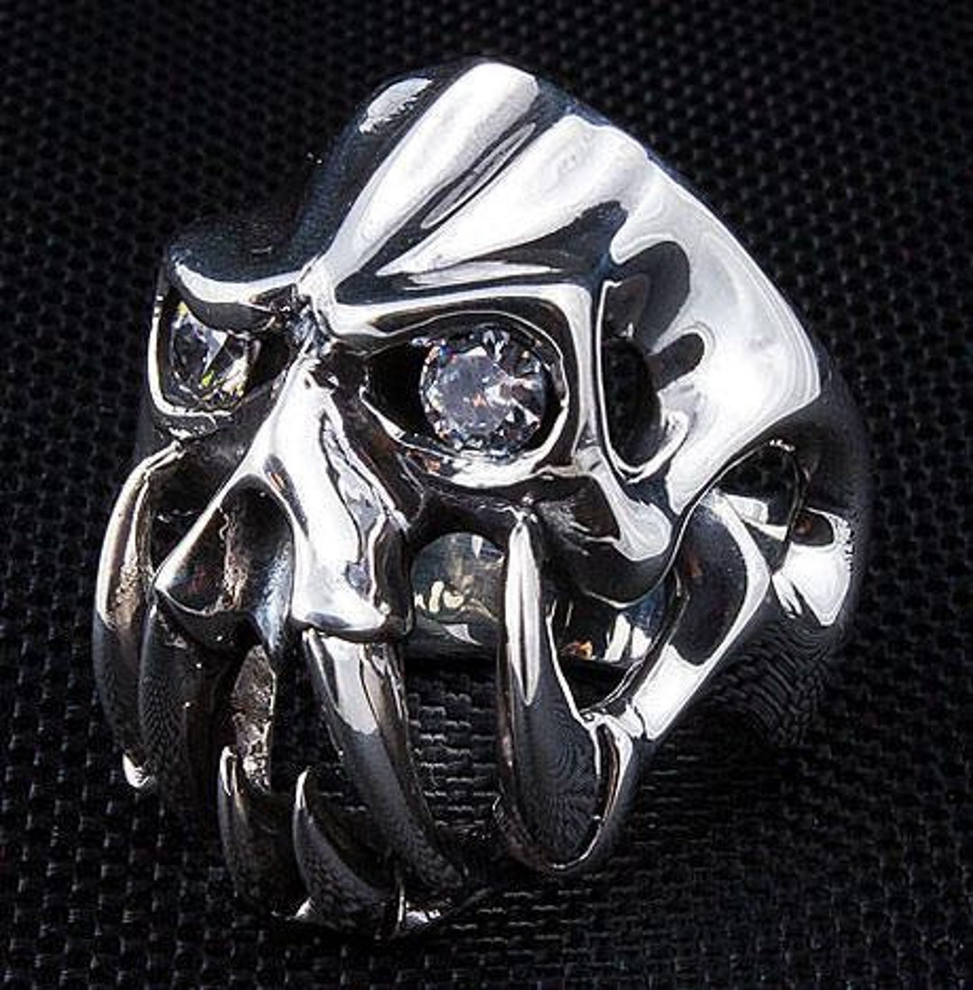 Silver Devil Ring, Fang Ring, Gothic Ring, Men's Ring, Skull Ring by ...