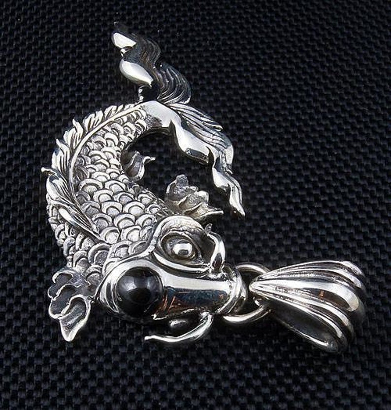 Silver Koi Pendant Carp Pendant Fish Pendant Japanese Koi - Etsy