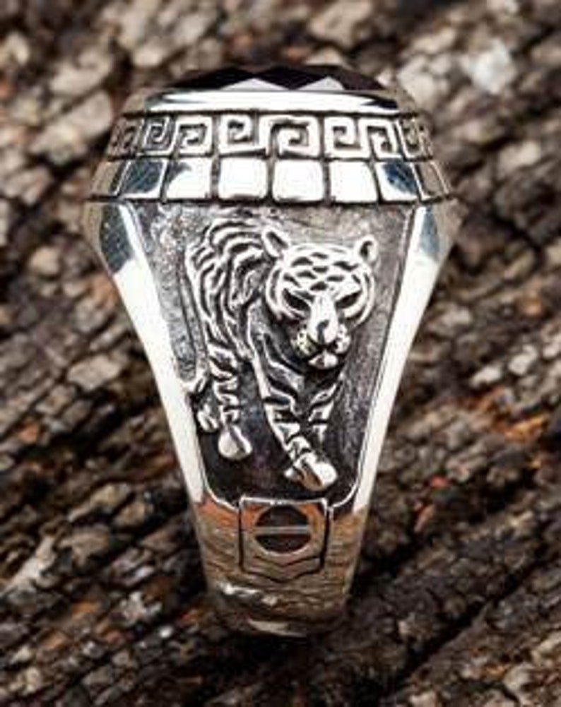 Dragon Ring Tiger Ring Signet Ring Amethyst Men's Ring - Etsy