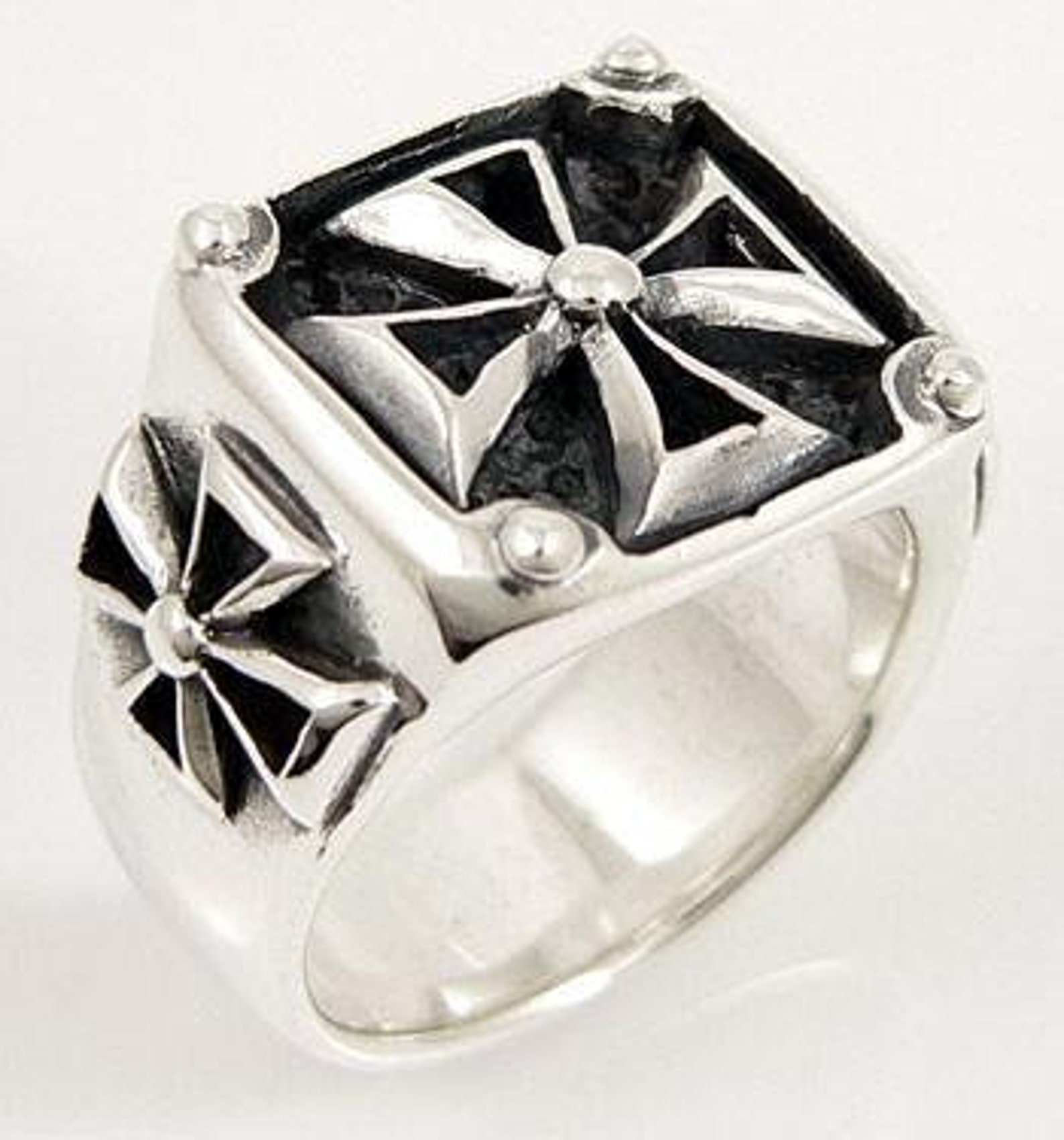 Iron Cross Ring Maltese Cross Ring Sterling Silver Men's | Etsy