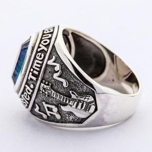 Union Jack Flag Ring, Sterling Silver Mystic Quartz Men's Ring, UK ...