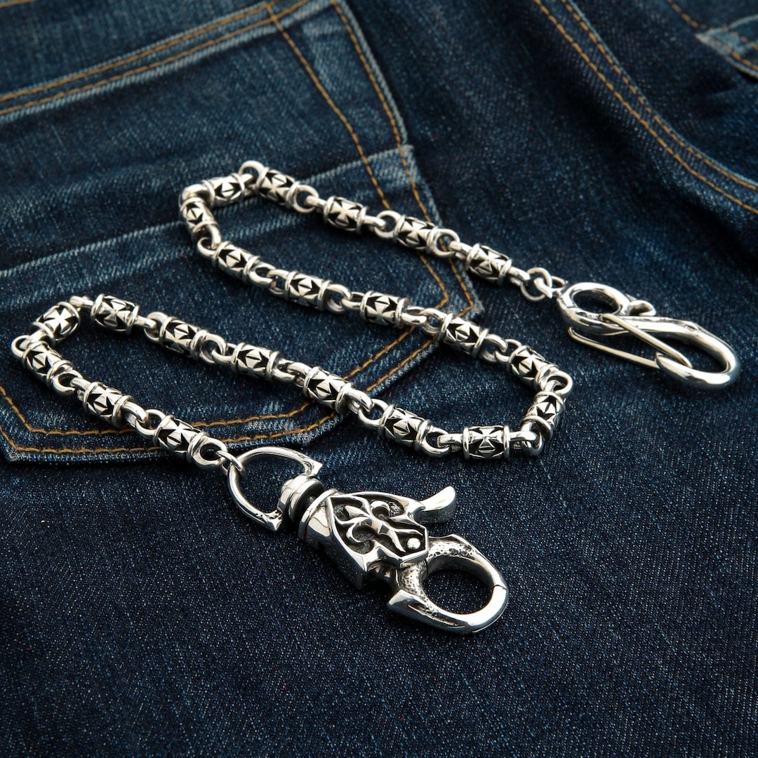 Wallet Chain, Sterling Silver Wallet Chain, Maltese Cross Wallet Chain ...
