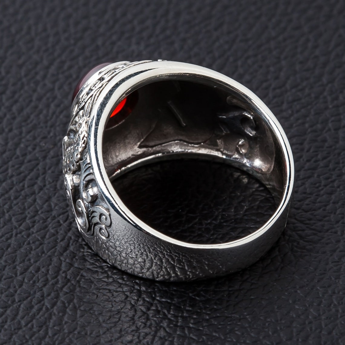 Men's Ruby Ring Sterling Silver Mens Ring Japanese Koi - Etsy