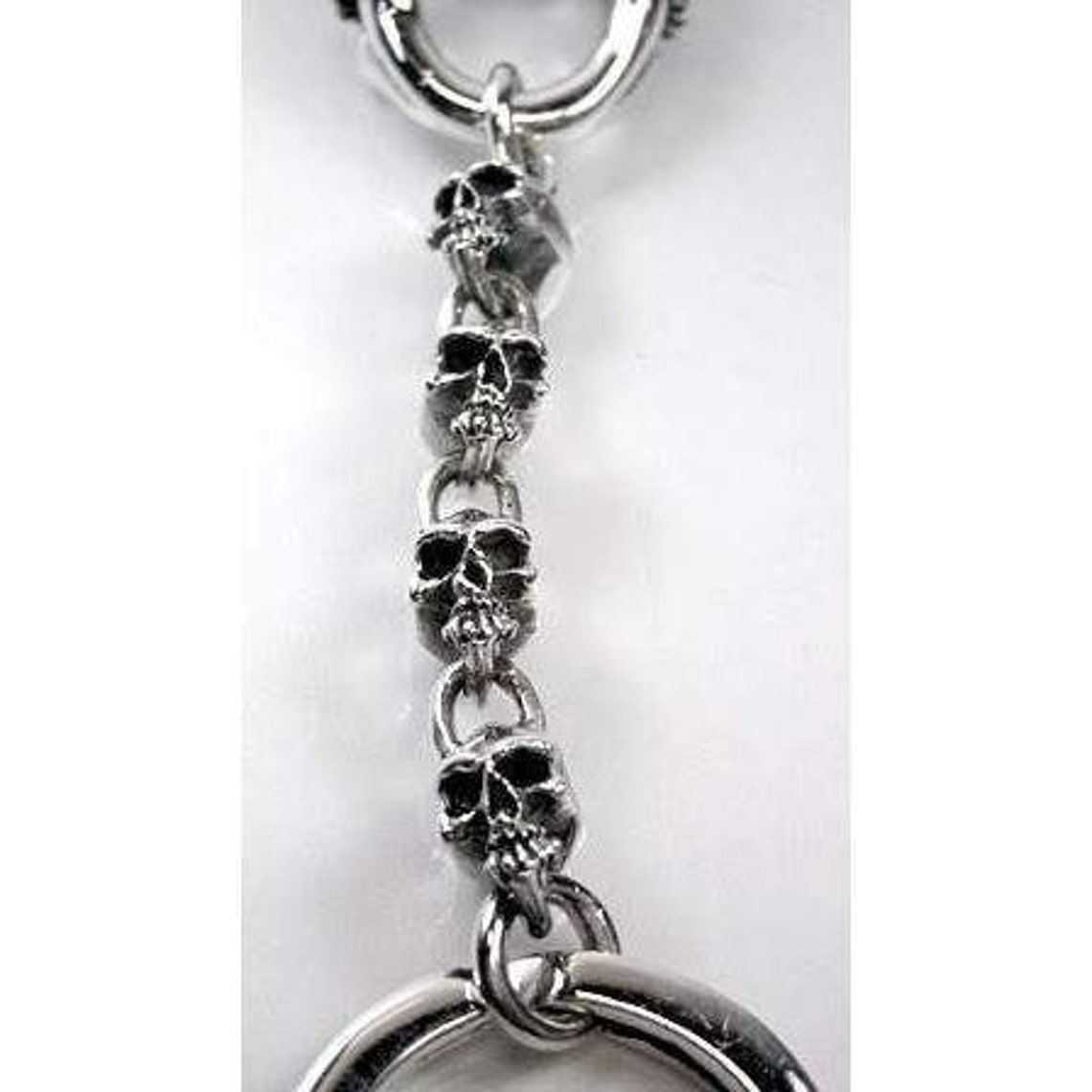 925 Sterling Silver Devil Skull Keychain Gothic Biker Key - Etsy