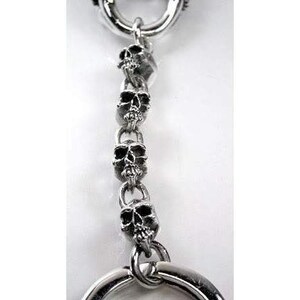 925 Sterling Silver Devil Skull Keychain Gothic Biker Key Chain Wallet ...