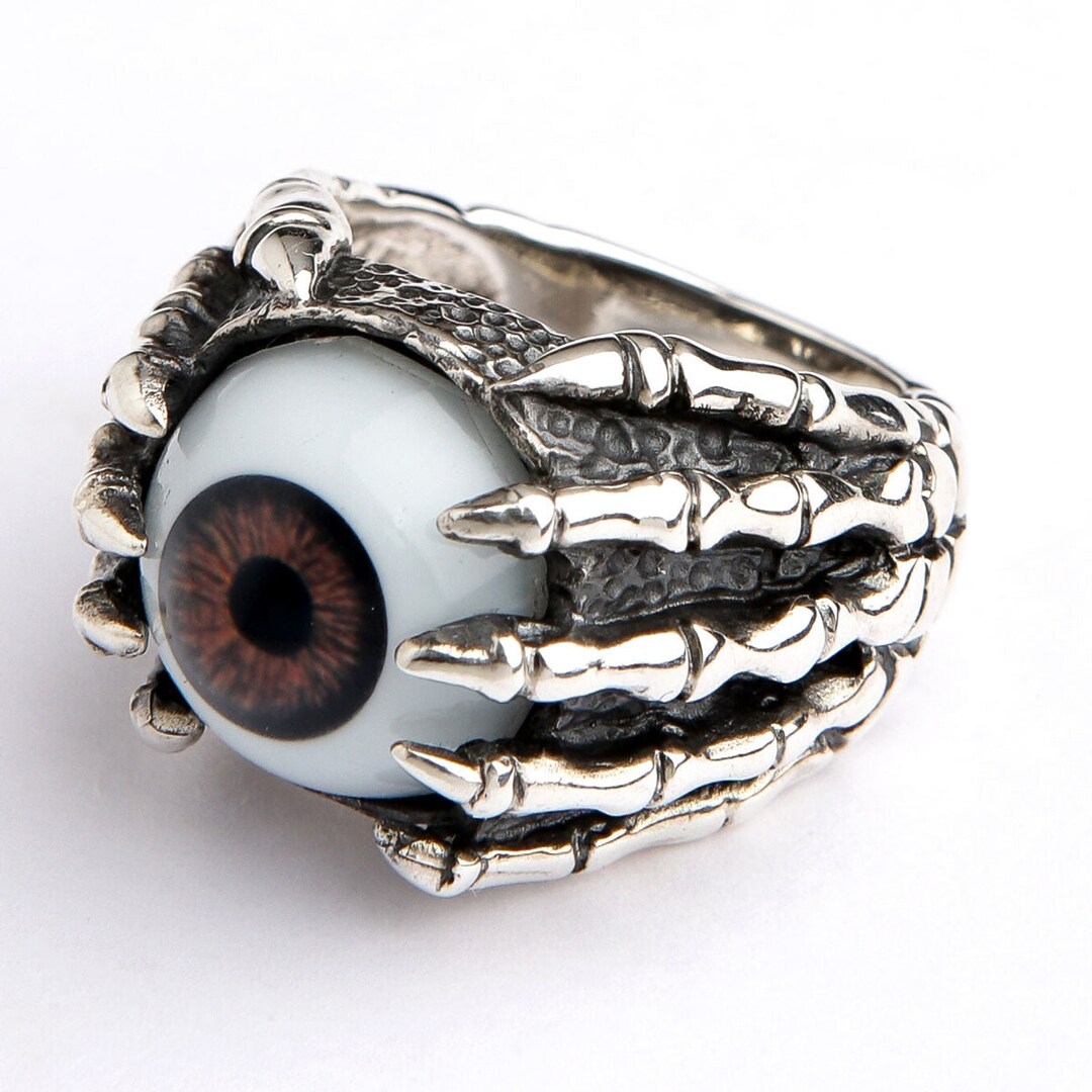 Silver Eyeball Ring Eye Ring Claw Ring Sterling Silver Evil - Etsy