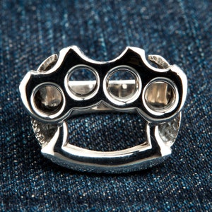 Sterling Silver Knuckle Duster Ring Biker - Etsy