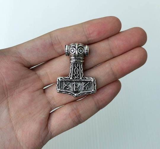 Owl Pendant Owl Necklace Owl Futhark Runes Hammer Pendant | Etsy