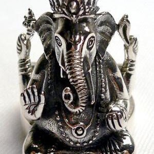 Ganesh Ring Sterling Silver Ganesha Ring Hindu Ring Amulet - Etsy