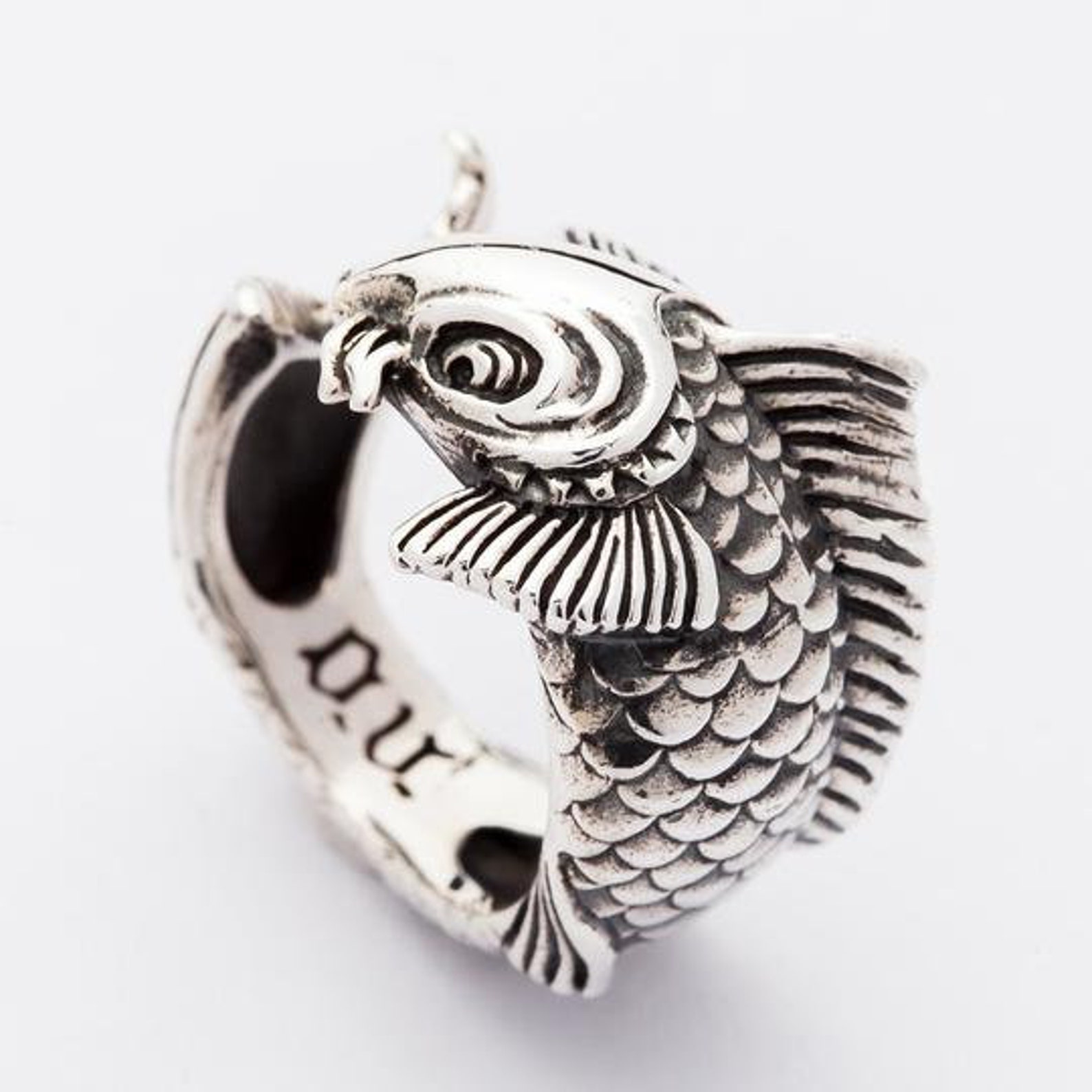 Silver Koi Ring Koi Tattoo Fish Ring Carp Ring Fish Ring - Etsy