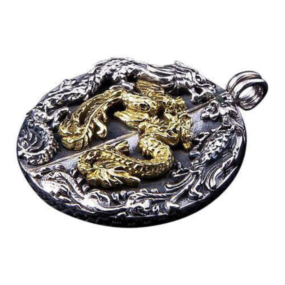 Sterling Silver Japanese Phoenix Dragon Pendant - Etsy