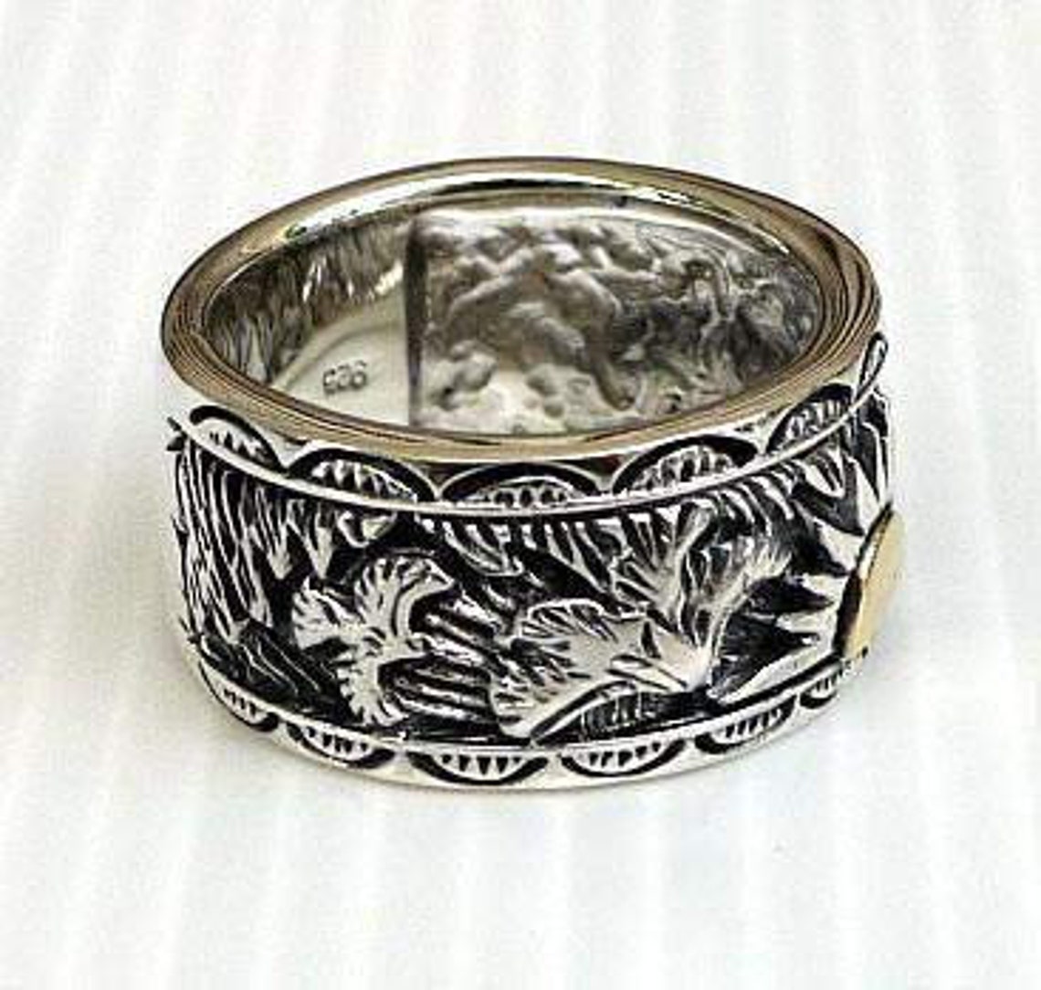 Silver Indian Ring 925 Sterling Silver Band Ring Men's - Etsy