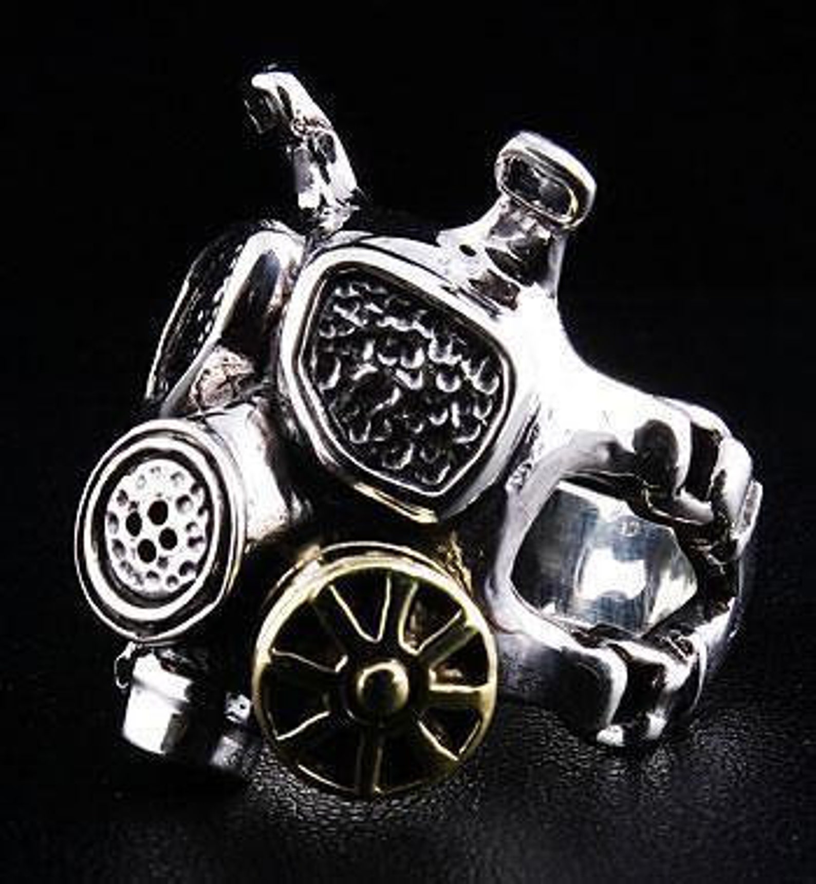 Gas Mask Ring Soldier Ring Army Ring Silver Military Ring | Etsy