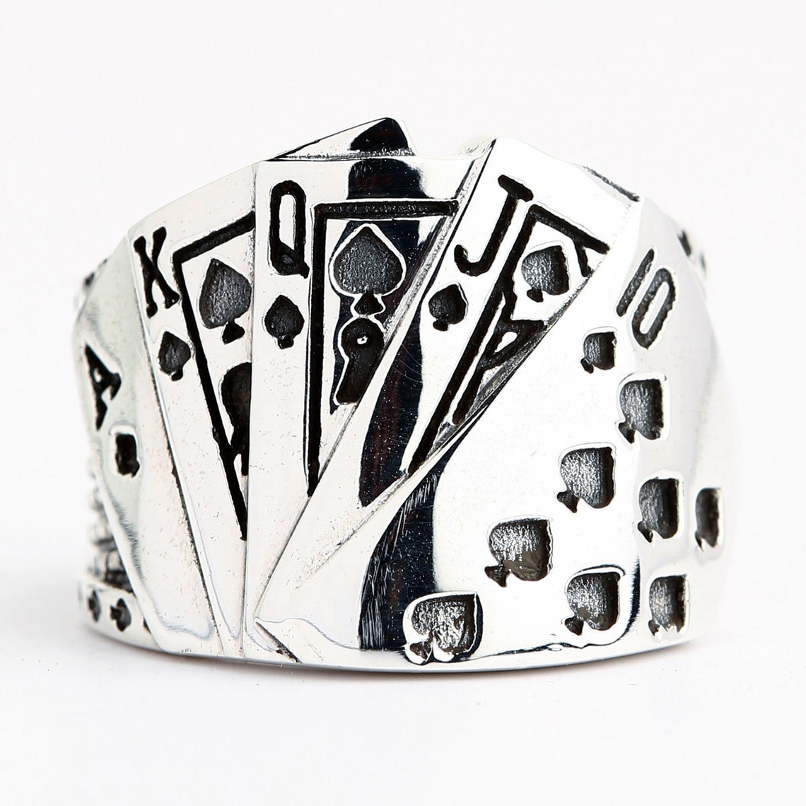 Jugando Card Ring Poker Ring 925 Sterling Silver Ring de - Etsy España
