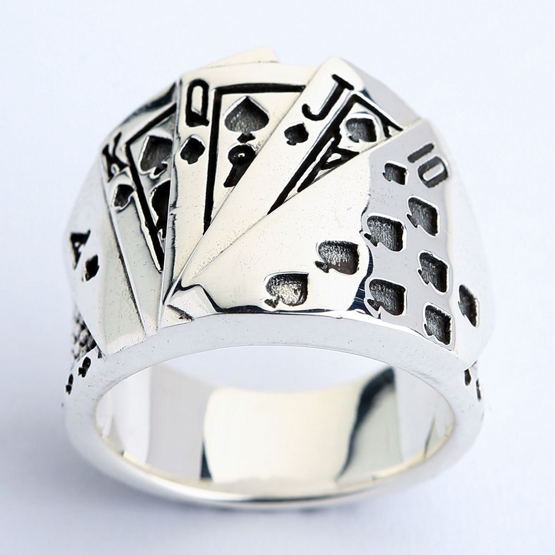 Jugando Card Ring Poker Ring 925 Sterling Silver Ring de - Etsy España