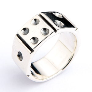 Custom Dice Ring Sterling Silver Band Ring Men's Band - Etsy