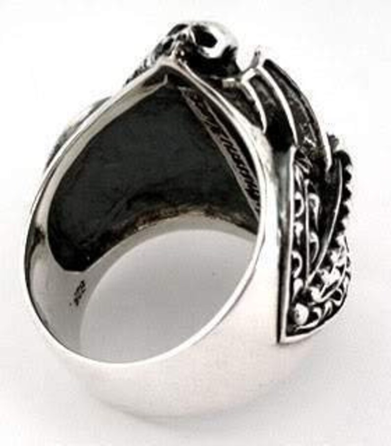 Sterling silver heart ring gothic ring crossbones ring bone | Etsy