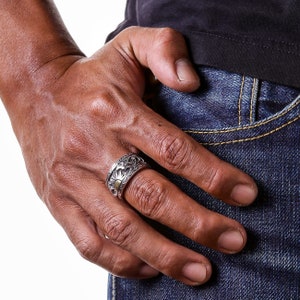 Silver Indian Ring, 925 Sterling Silver Band Ring, Men's Band Ring by ...