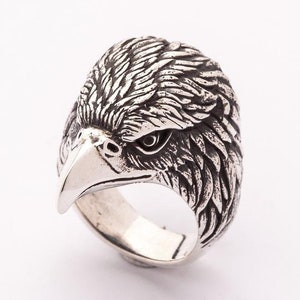 American Eagle Ring, Harley Ring, Hawk Ring, Sterling Silver Ring ...
