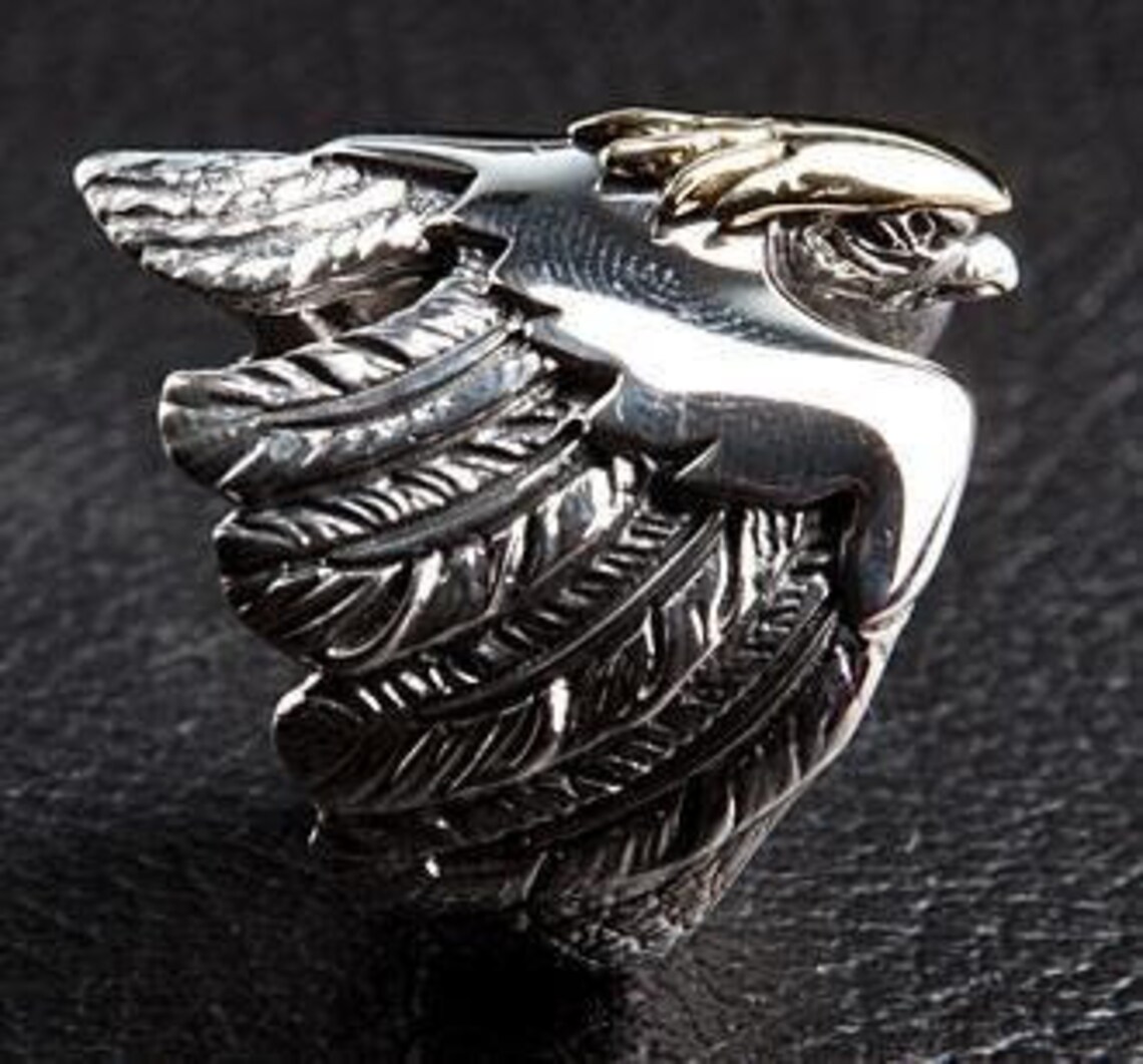 Silver Bird Ring Silver Eagle Ring Hawk Ring 925 Sterling | Etsy