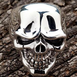 Skull Ring Heavy Men's Ring Heavy Metal Rock and Roll - Etsy