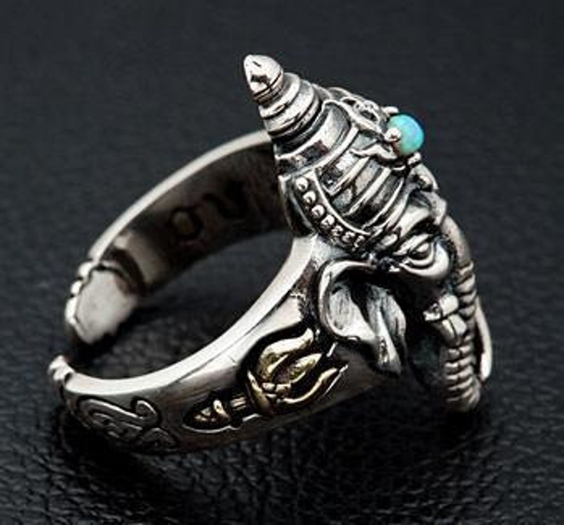 Turquoise Ring Ganesh Ring Sterling Silver Ganesha Ring | Etsy