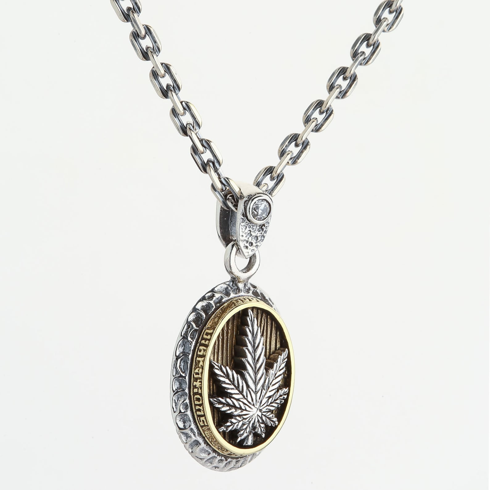Marijuana Pendant Necklace Sterling Silver Brass Cannabis - Etsy