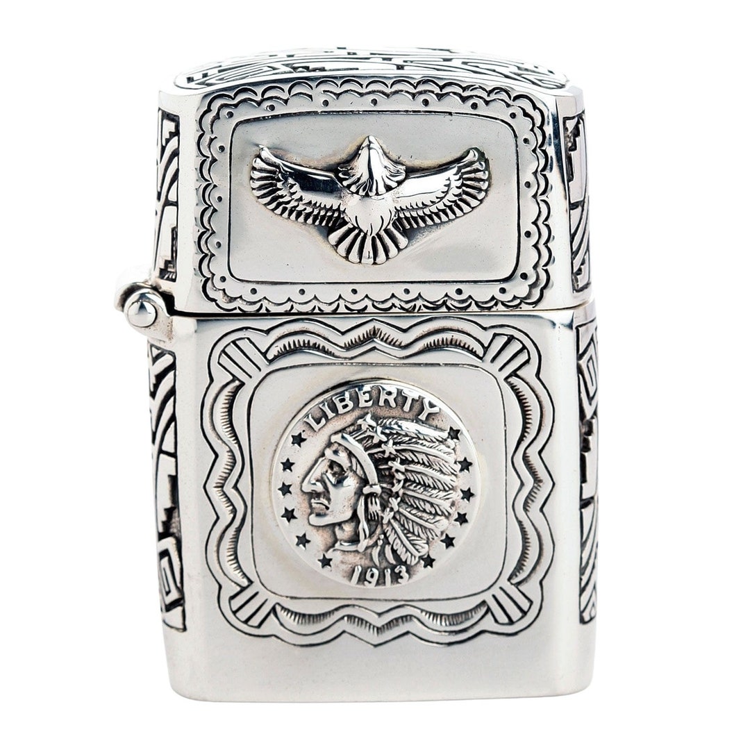 Sterling Silver Indian Liberty Eagle Lighter Biker Cowboy Western - Etsy