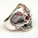 Red Eye Cyborg Skull Ring Sterling Silver Men's Ring - Etsy