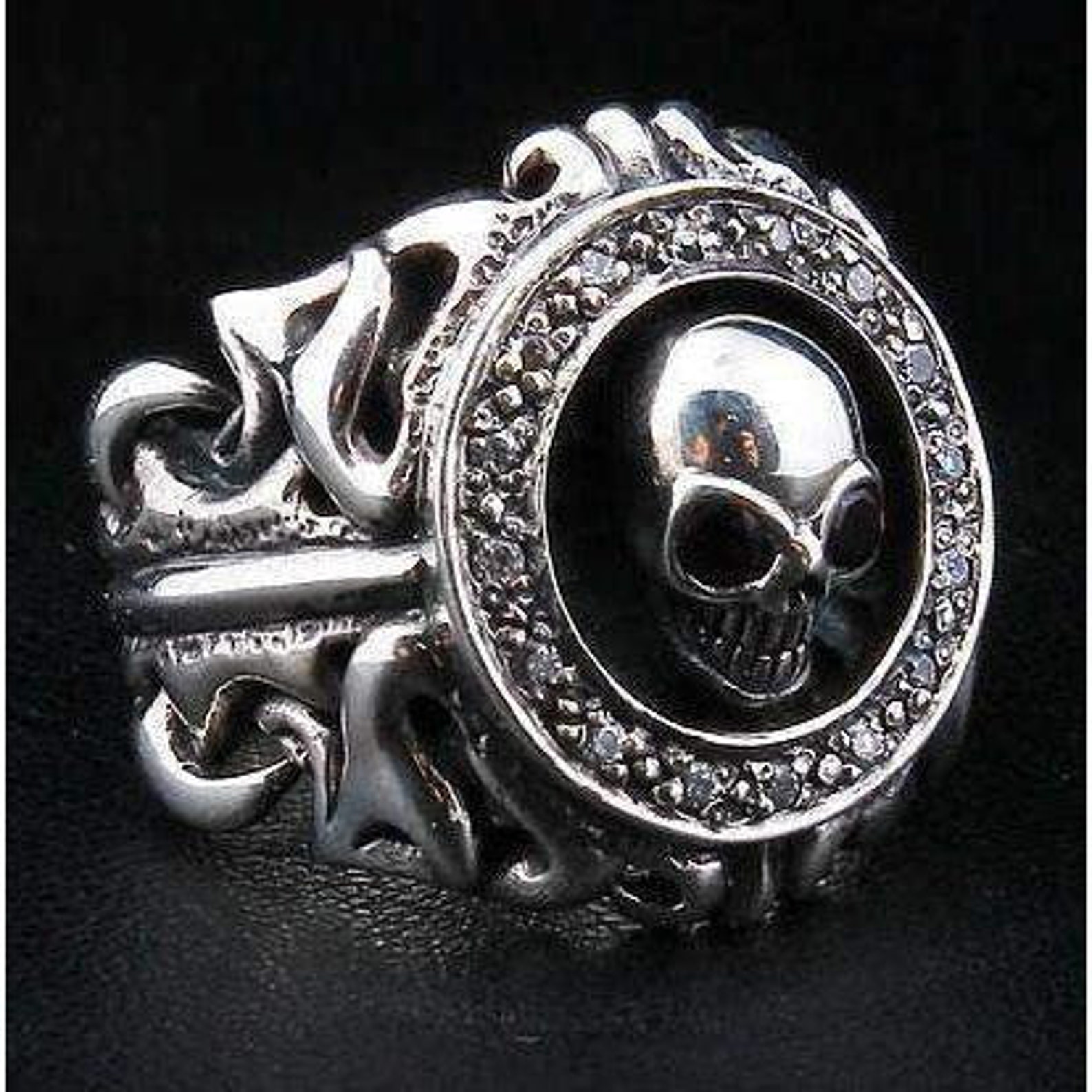 Tribal Garnet Skull Gothic Ring - Etsy