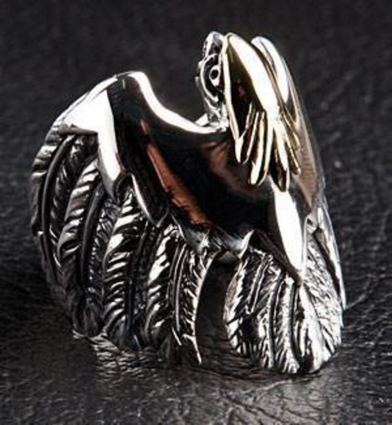 Silver Bird Ring Silver Eagle Ring Hawk Ring 925 Sterling | Etsy