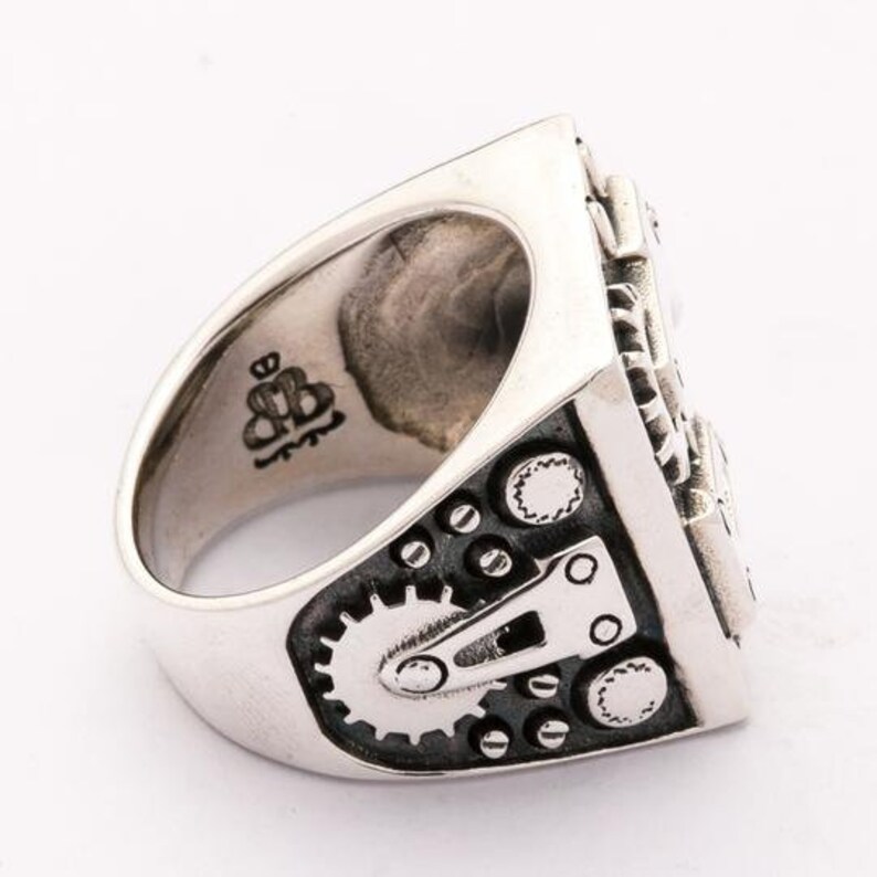 Mechanical Ring Biker Rings Sterling Silver Harley Ring | Etsy