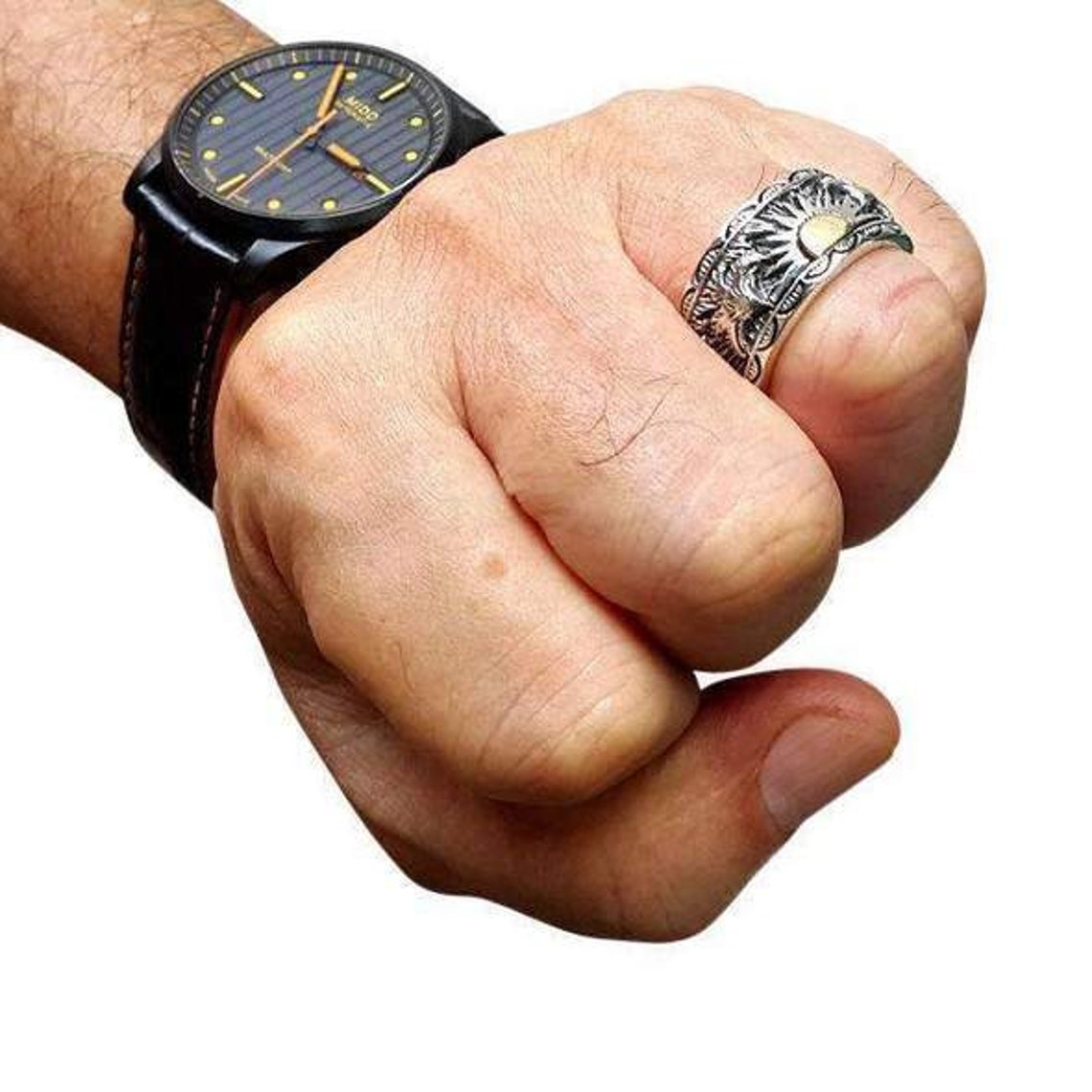 Silver Indian Ring 925 Sterling Silver Band Ring Men's - Etsy